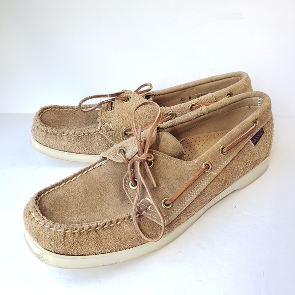 Sebago | Shoes | Sebago Docksides Tan Suede Boat Shoes Womens Size 85 ...